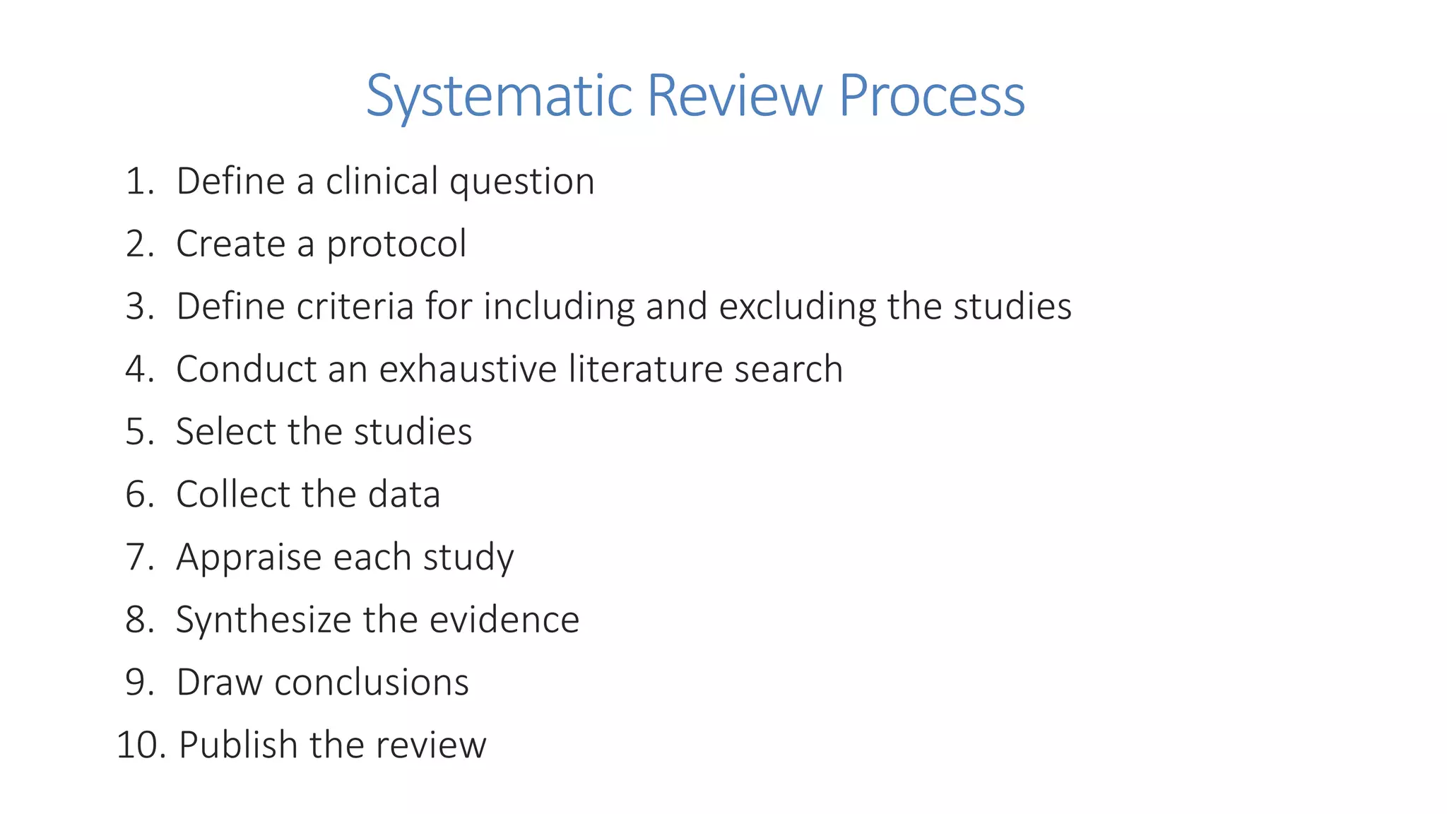 Systematic Reviews Overview | PPTX