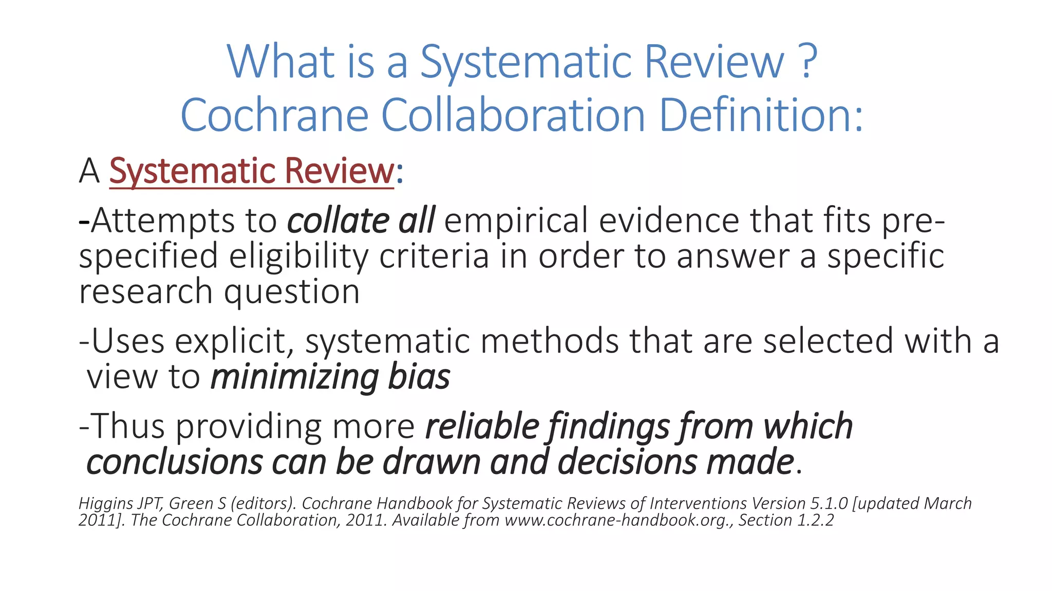 Systematic Reviews Overview | PPTX