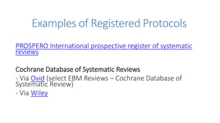 Systematic Reviews Overview | PPTX
