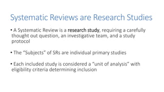 Systematic Reviews Overview | PPTX