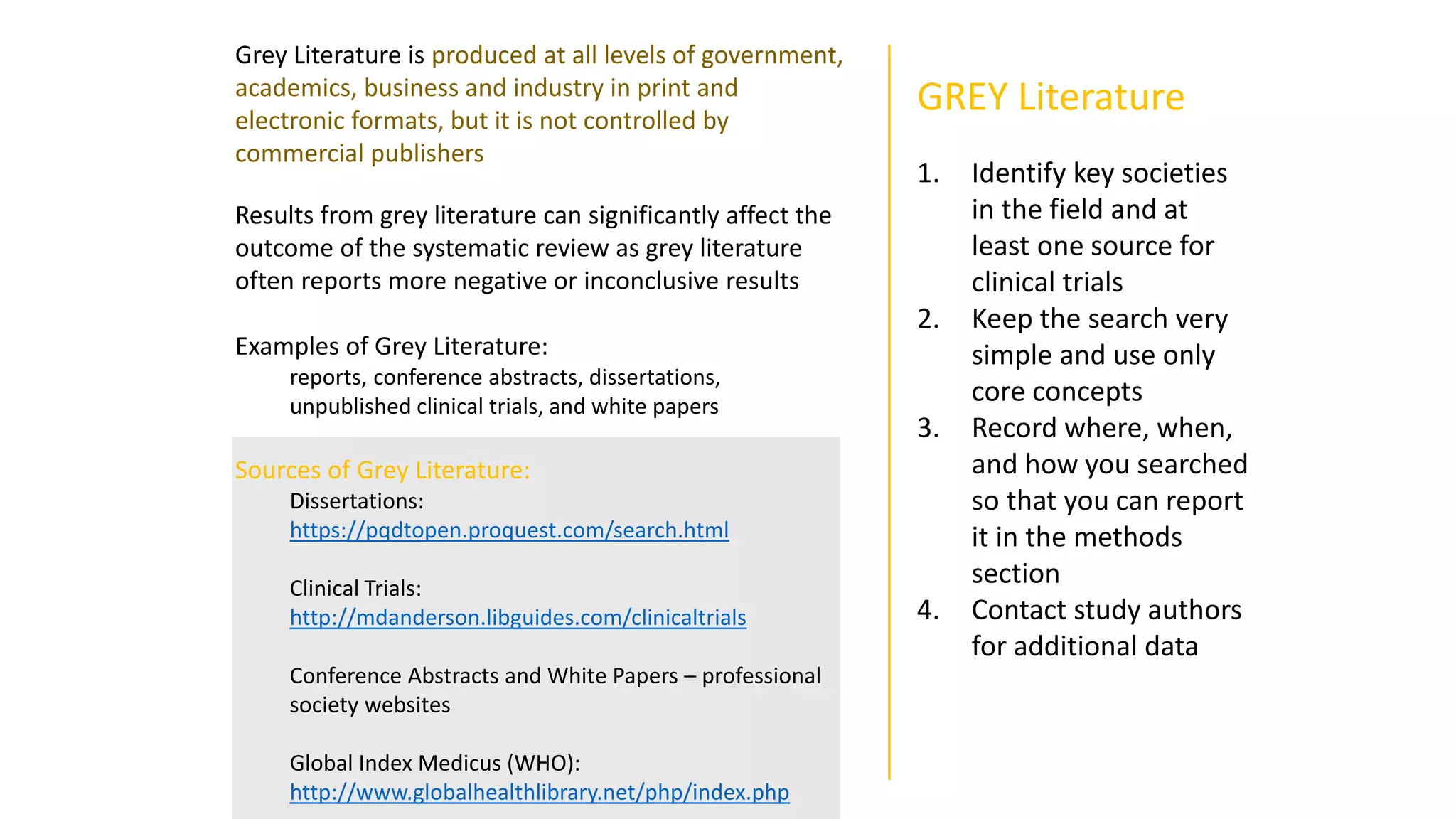 Systematic reviews searching part 2 2019 | PPT