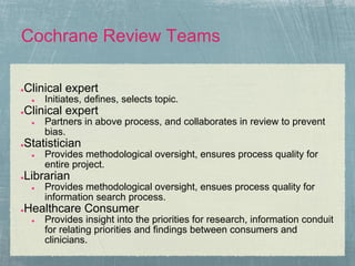 Systematic review: teams, processes, experiences | PPT