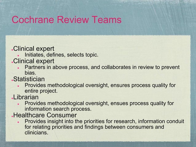 Systematic review: teams, processes, experiences | PPT