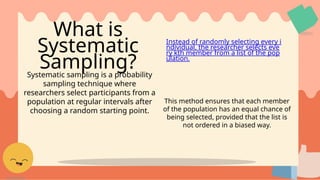 Comprehensive Guide to Systematic Sampling in Research | PPTX