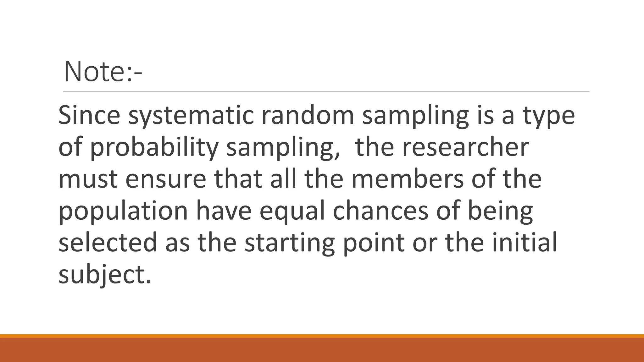 Systematic sampling in probability sampling | PPTX