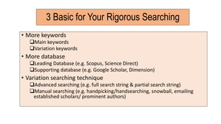 Systematic Searching Strategies.pptx | Search | Internet