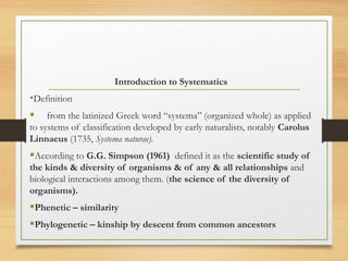 SYSTEMATIC and TAXONOMY: Components and Challengesmain(1).ppt
