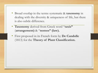 SYSTEMATIC and TAXONOMY: Components and Challengesmain(1).ppt