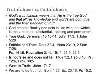 Systematic Theology 5 - Communicable Attributes.ppt