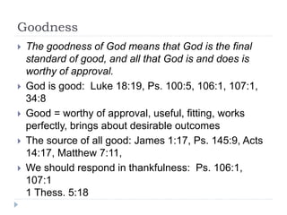 Systematic Theology 5 - Communicable Attributes.ppt