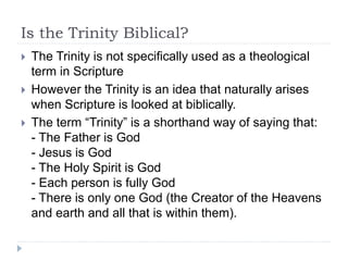 Systematic Theology 6a - The Trinity.ppt
