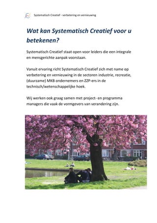 Systematisch Creatief ondernemingsbrochure | PDF
