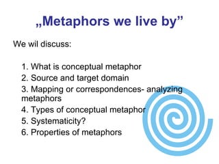 Systematizing metaphors | PPT