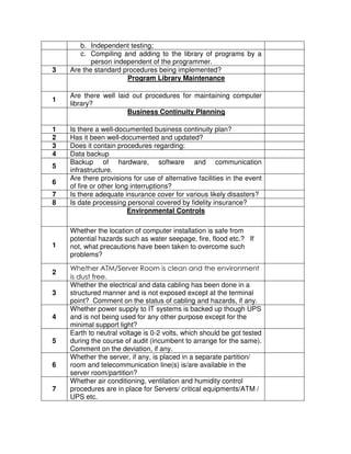 System audit questionnaire | PDF