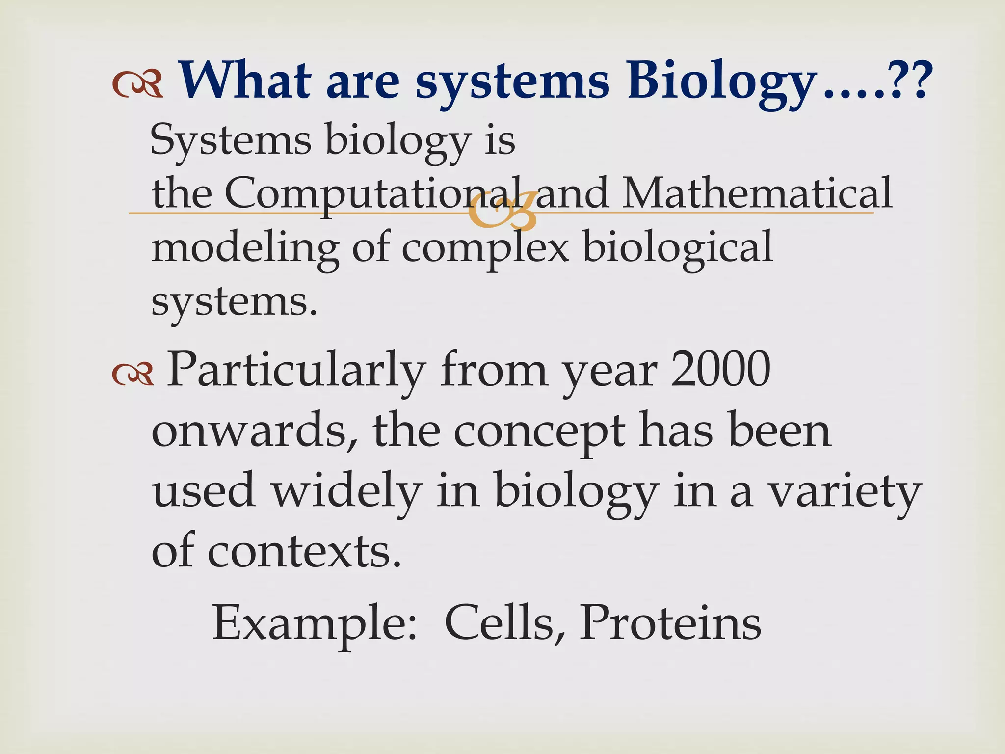 System's Biology | PPTX