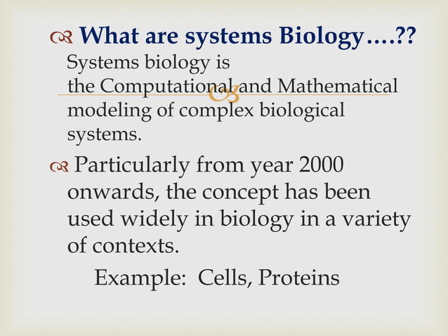 System's Biology | PPTX | Biological Sciences | Science