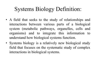 System biology and its tools | PPTX