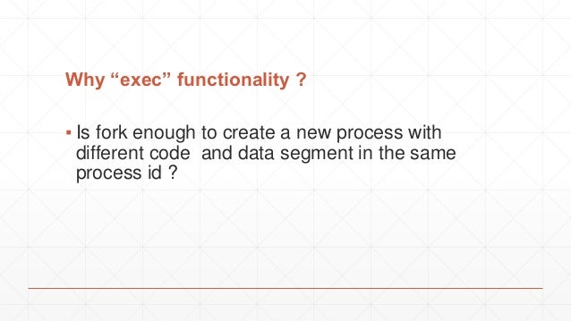 System Call Fork Exec