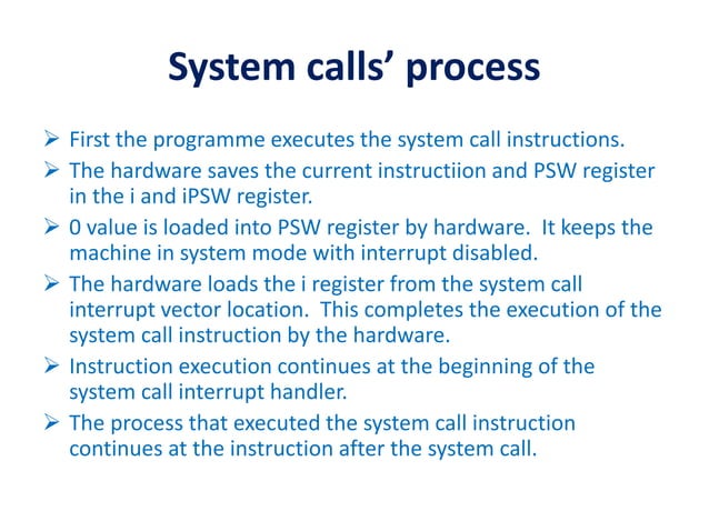 System call | PPTX | Operating Systems | Computer Software and Applications