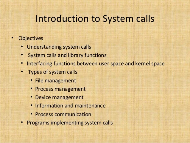 Introduction to System Calls