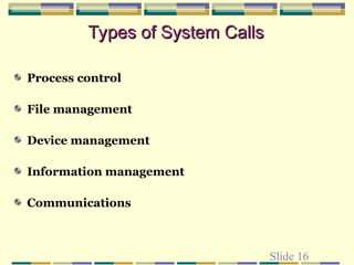 System Calls and Components of OS . ppt | PPT