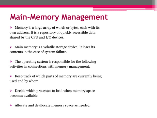System components (os) | PPTX | Operating Systems | Computer Software and Applications
