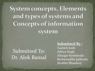 System concepts, elements and types of systems ppt | PPTX | Operating ...