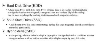 SSD HSD storage drives | PPTX