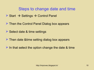 System date and time.50