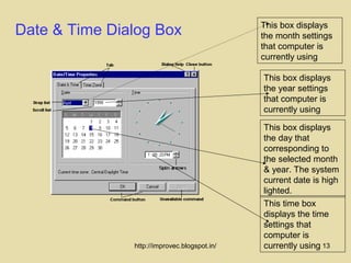 System date and time.50