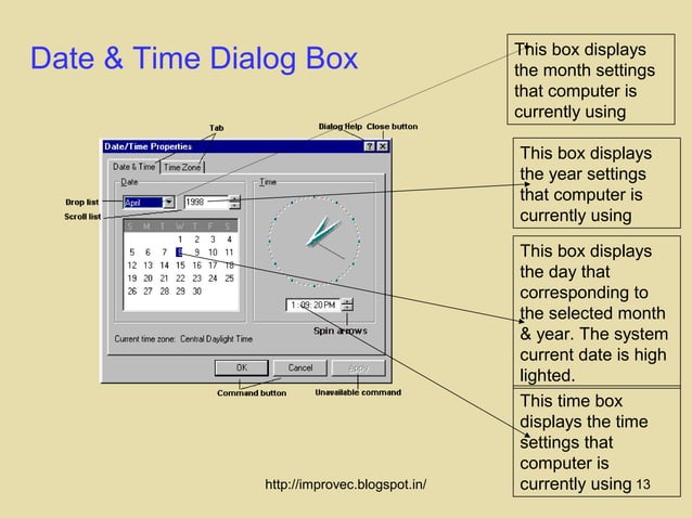 System date and time.50