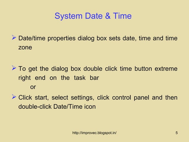 System date and time.50