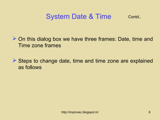System date and time.50