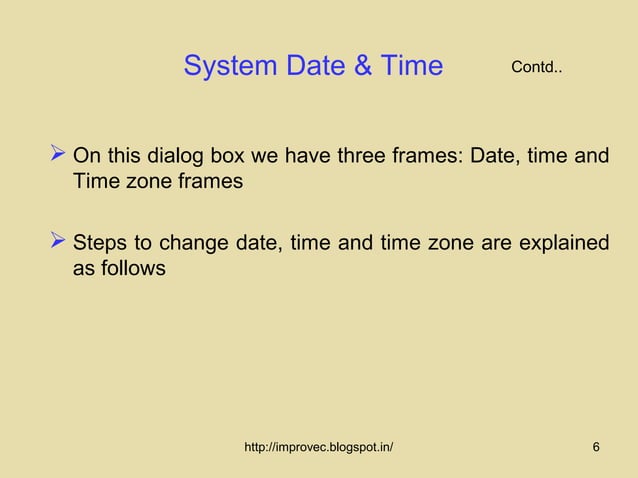 System date and time.50