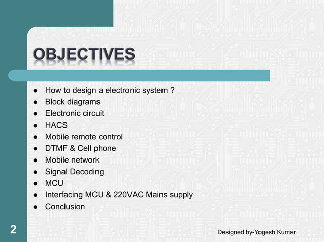 DTMF (Mobile) Based Automation | PPT