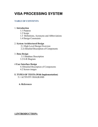 System design document visa | DOC