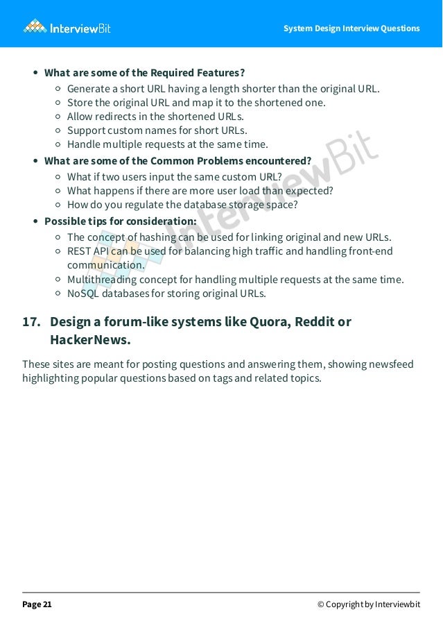 Top System Design Interview Questions | PDF