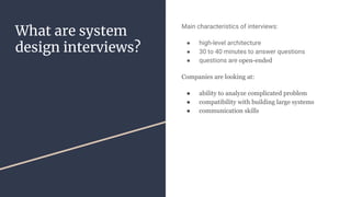 System design interview prep | PPT