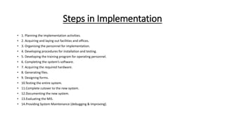 System development life cycle and Implementation of IS | PPTX