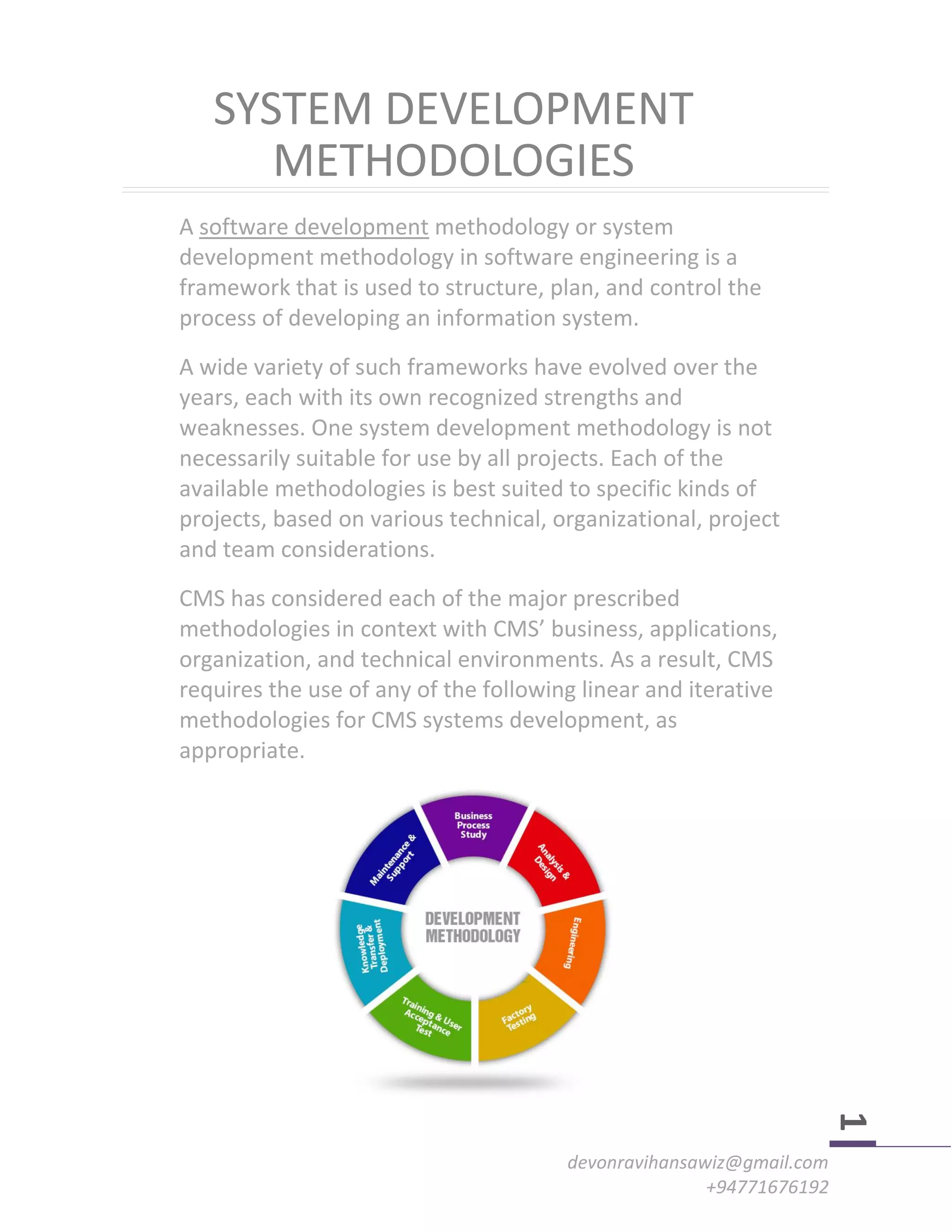 System Development Methodologies | PDF