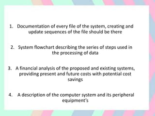 System documentation (system analysis and design) | PPTX