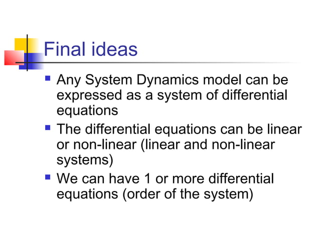System dynamics math representation | PPT