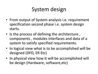 System engineering analysis and design | PPT
