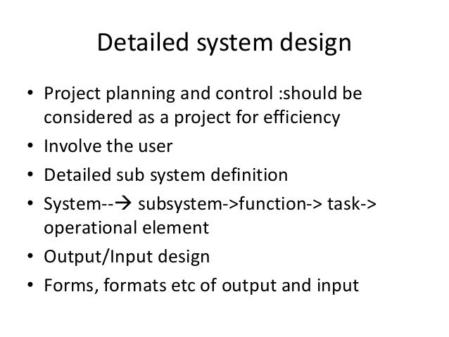 System engineering analysis and design