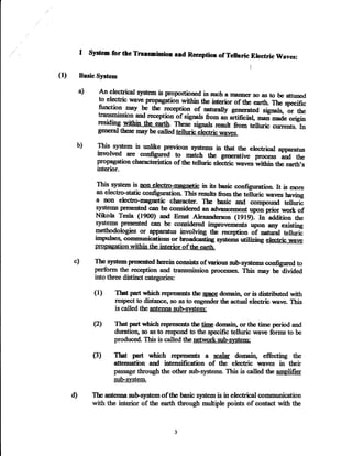 System for reception and transmission of telluic waves by eric dollard ...