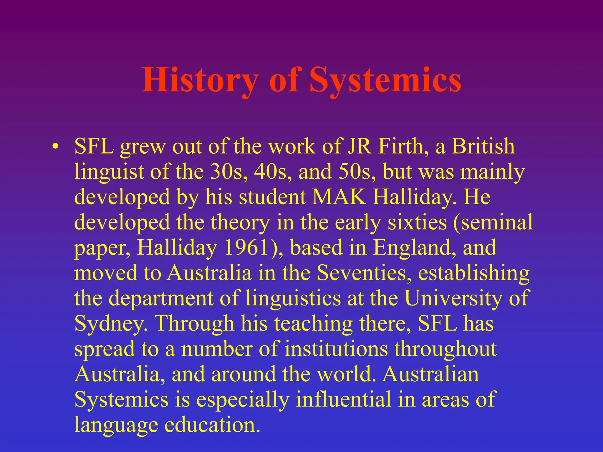 Systemic Functional Grammar theory Halliday.ppt
