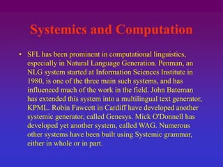 Systemic Functional Grammar theory Halliday.ppt