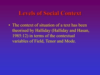 Systemic Functional Grammar theory Halliday.ppt