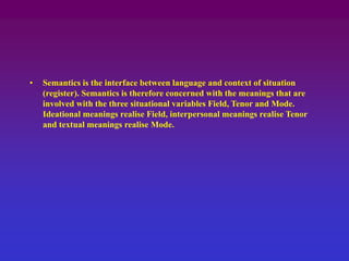 Systemic Functional Grammar theory Halliday.ppt